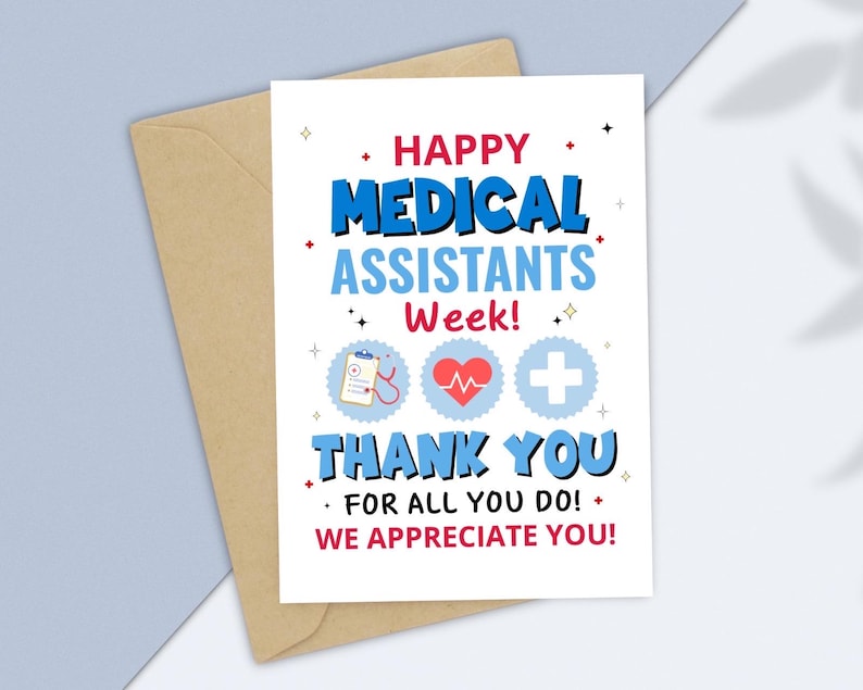 Medical Assistant Appreciation Week Gift Cards - Printable 5x7 Card ...