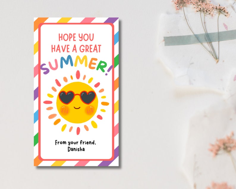 Editable Hope You Have a Great Summer Tag Teacher Appreciation Tags End ...