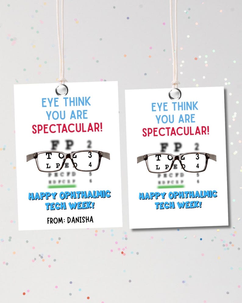 Ophthalmic Tech Week Printable Gift Tags, Ophthalmic Tech Gift, Eye ...