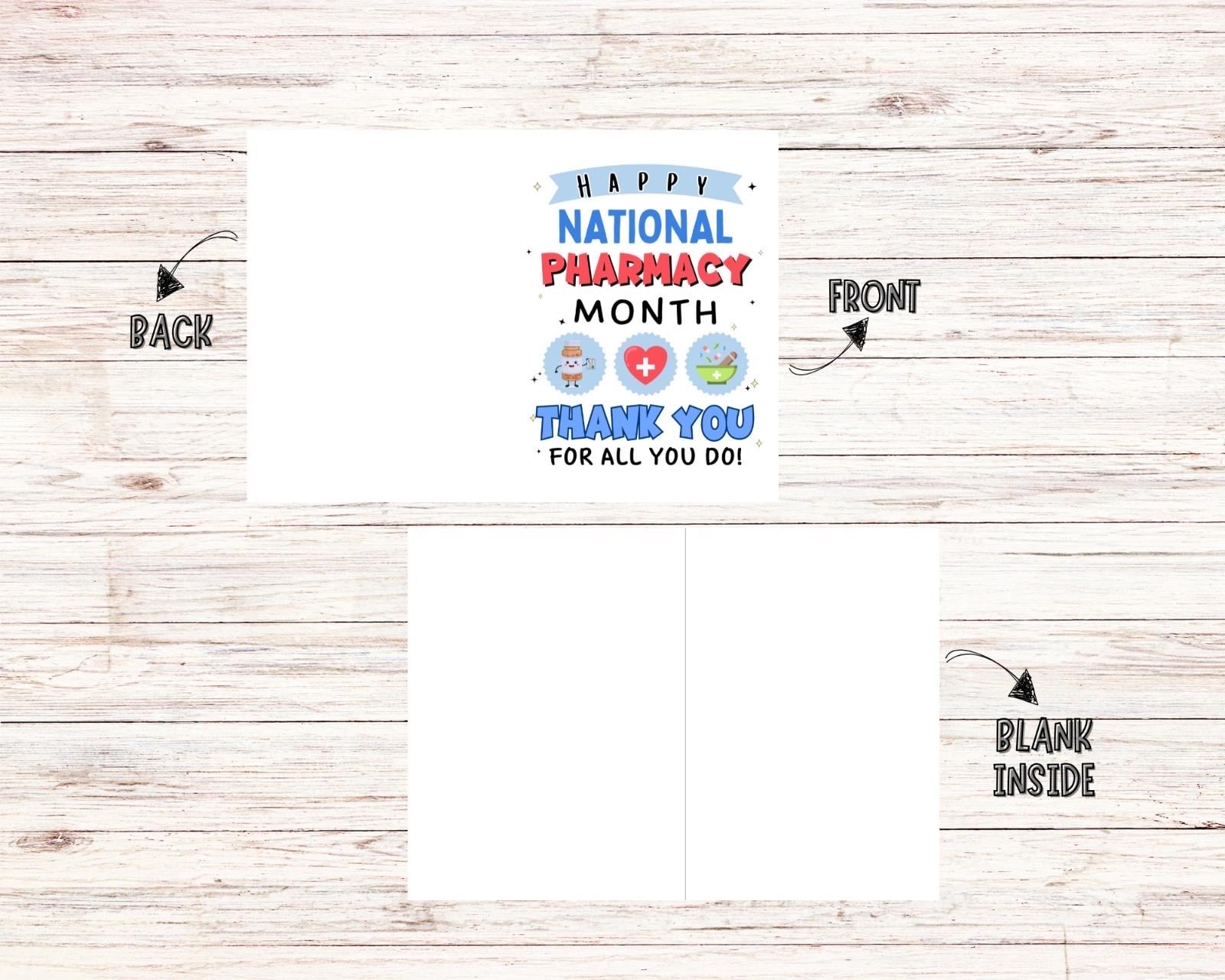National Pharmacy Month Card Printable, Pharmacy Month Gift, Pharmacy ...