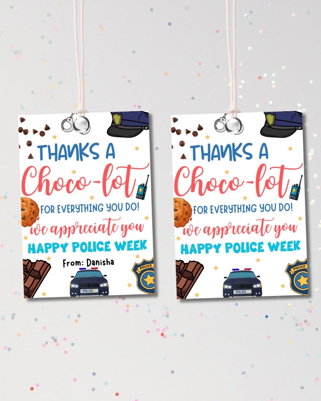 Happy National Police Week Gift Tags Printable, Police Week Tag, Police ...