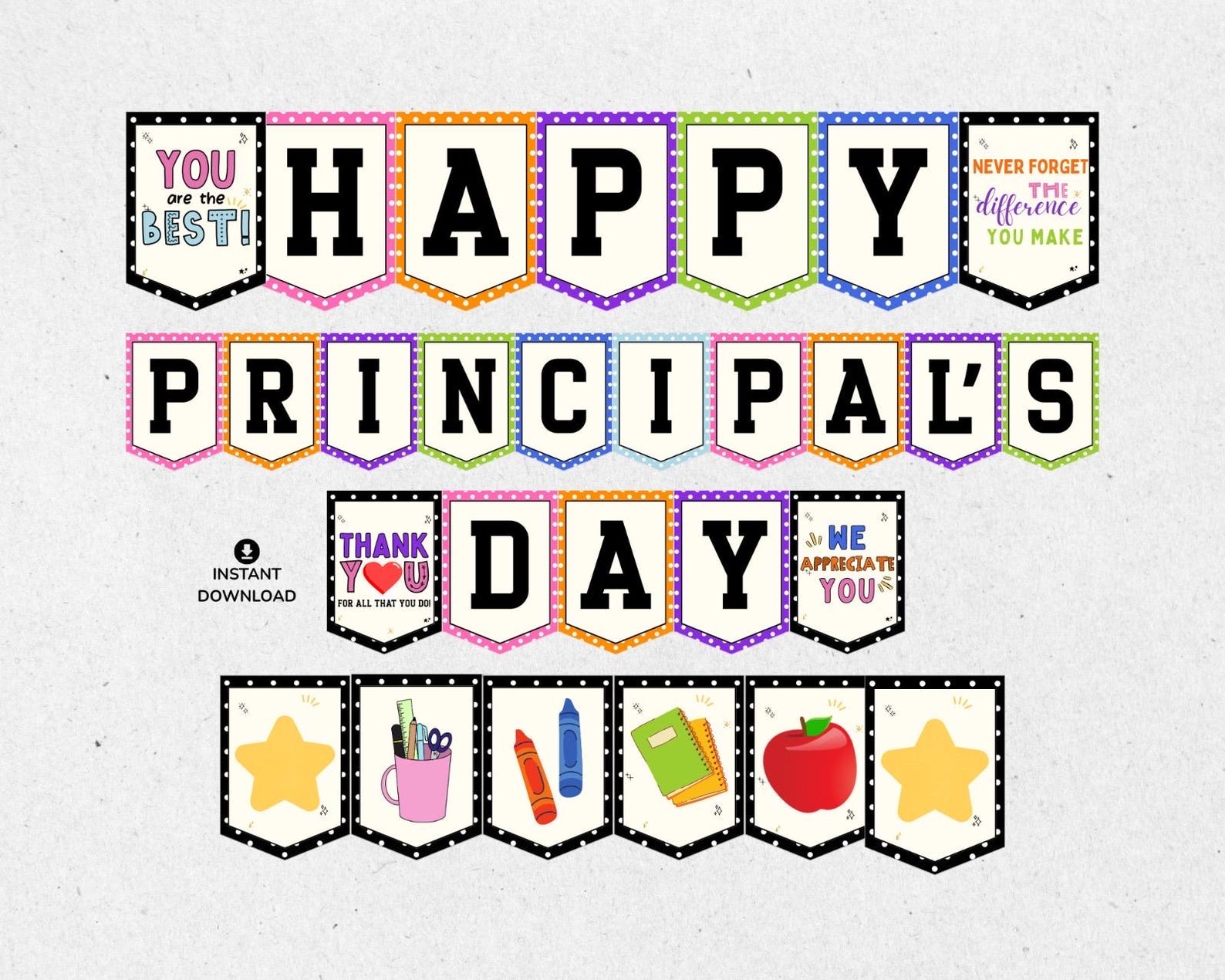 Happy Principal's Day Banner Printable: School Decor (digital Download ...