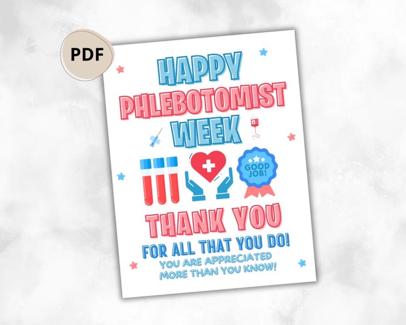 Phlebotomist Week Printable Poster: Appreciation Gift (digital Download ...