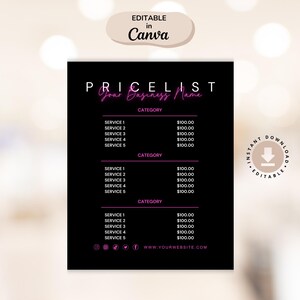 DIY Price List Template & Scan to Pay Template QR Code Sign Canva ...
