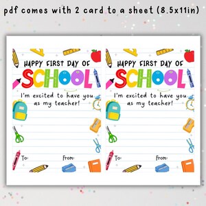 First Day of School Gift Card Holder Template, Printable Welcome Back ...