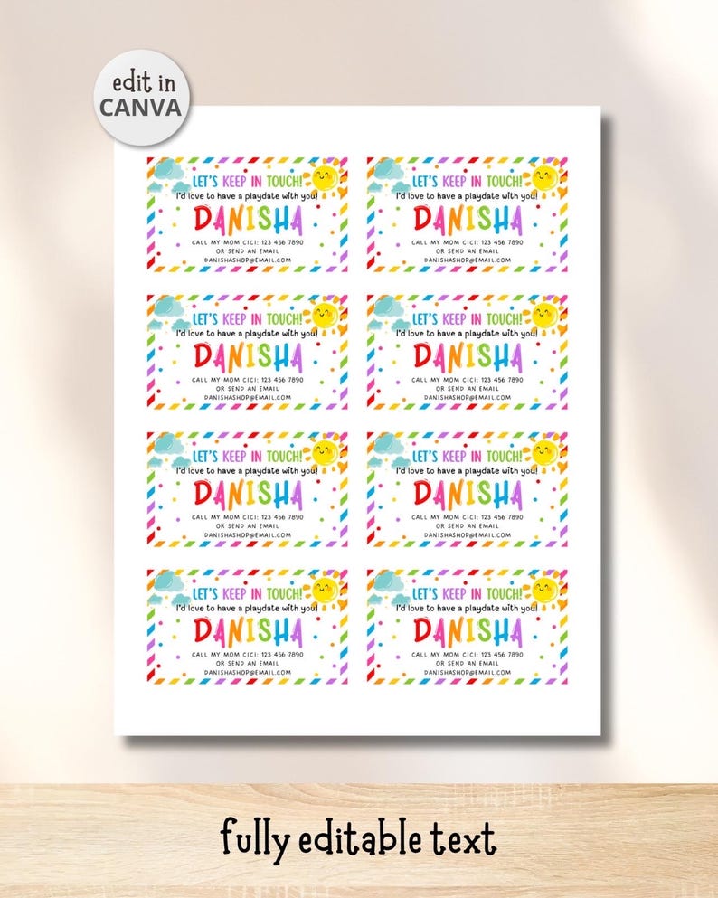 Playground Playdate Cards, Summer Play Date Card, Printable End of ...