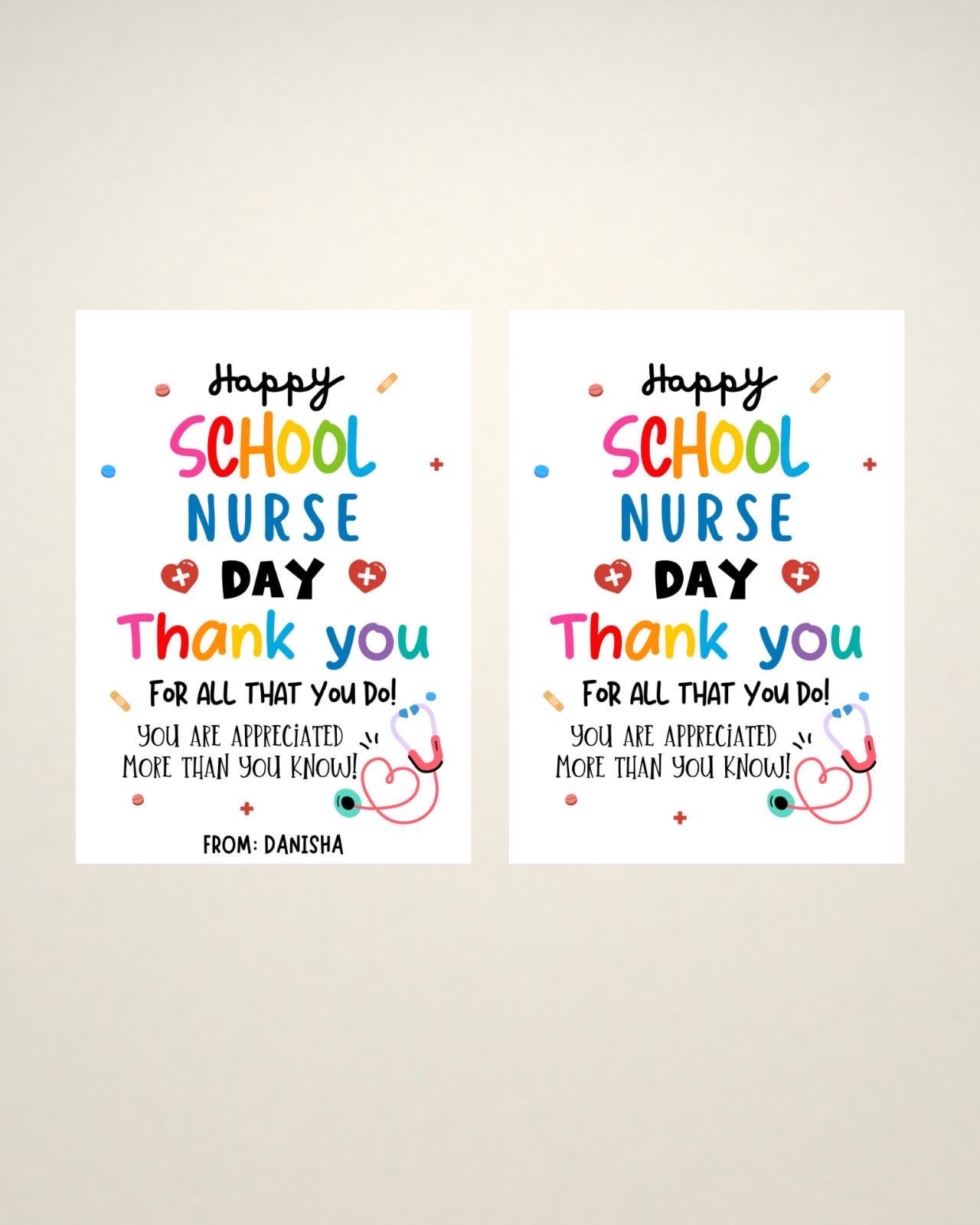 Happy School Nurse Day Gift Tag: Printable Appreciation Tag (digital ...