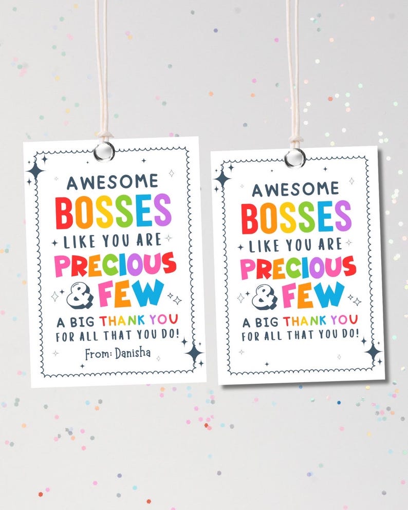 Boss’s Day Gift Tags Printable: Thank You Appreciation for Manager or ...
