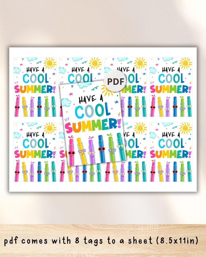 Ice Pop Have a Cool Summer Teacher Student Preschool Classmate Tag Last ...