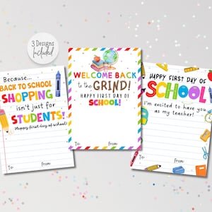 First Day of School Gift Card Holder Template, Printable Welcome Back ...