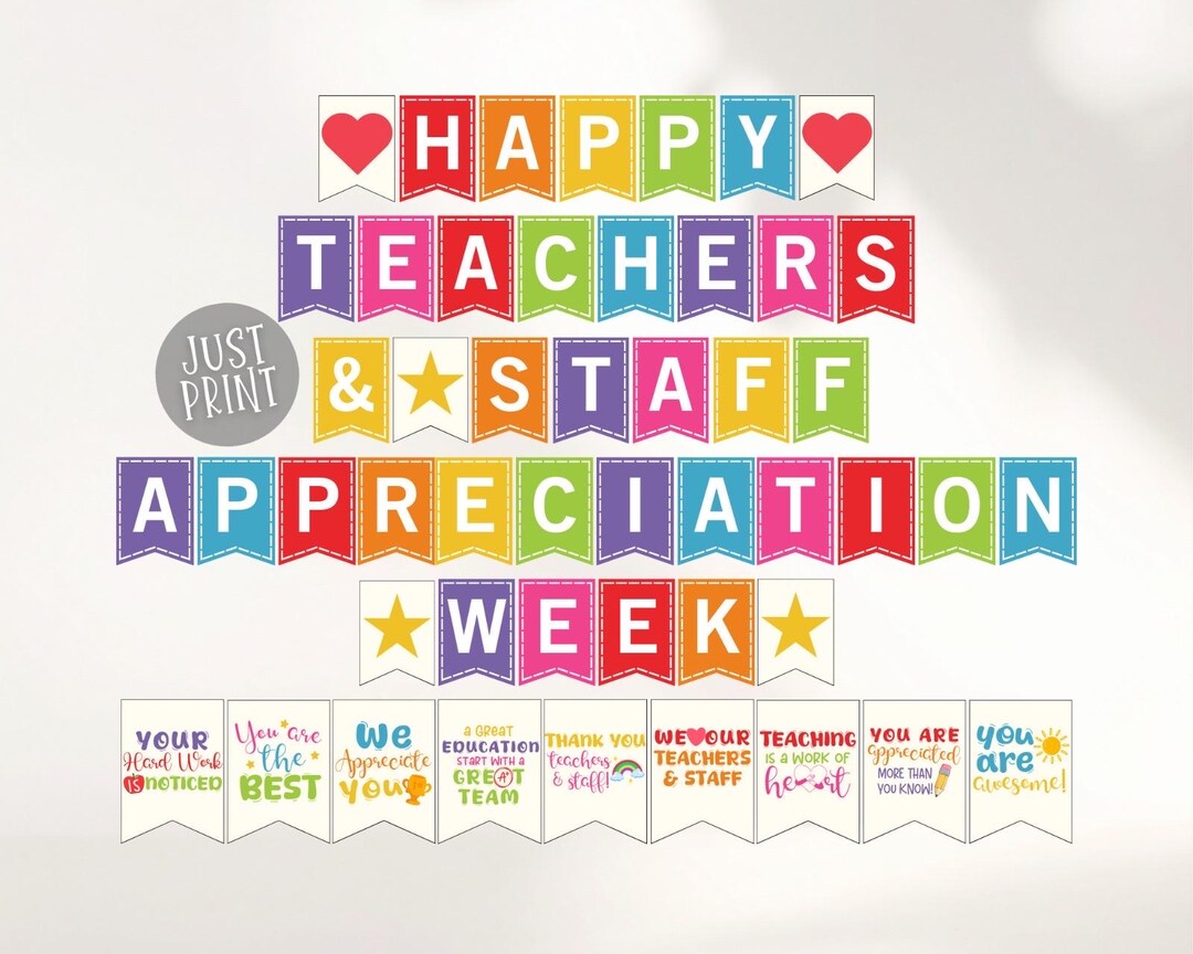 Teacher Appreciation Week Banner Printable (PDF) - Etsy