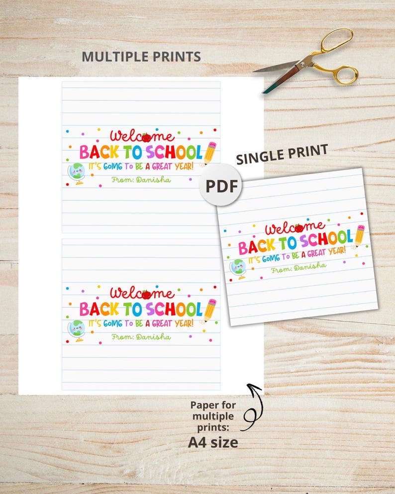 Back to School Chocolate Bar Wrapper: Teacher Student Gift (editable ...