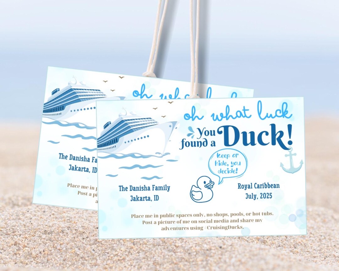 Editable Cruise Duck Tags, DIY Custom Cruise Duck Tags, Tags ...