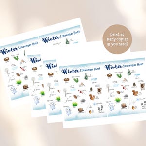 Winter Nature Scavenger Hunt for Kids, Winter Activity, Family Fun Game ...