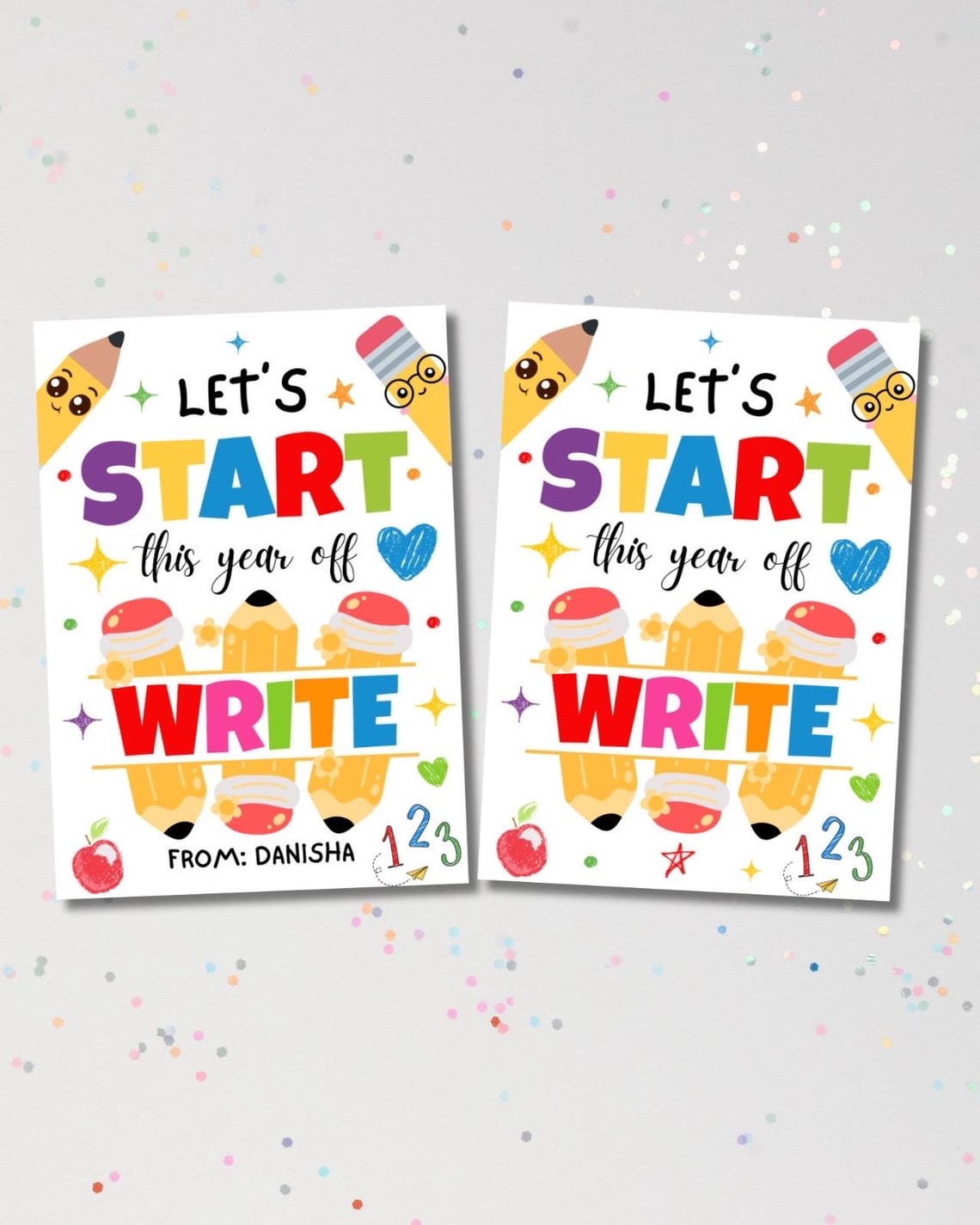 Let's Start This Year off Write Gift Tag Template, Printable Back to ...