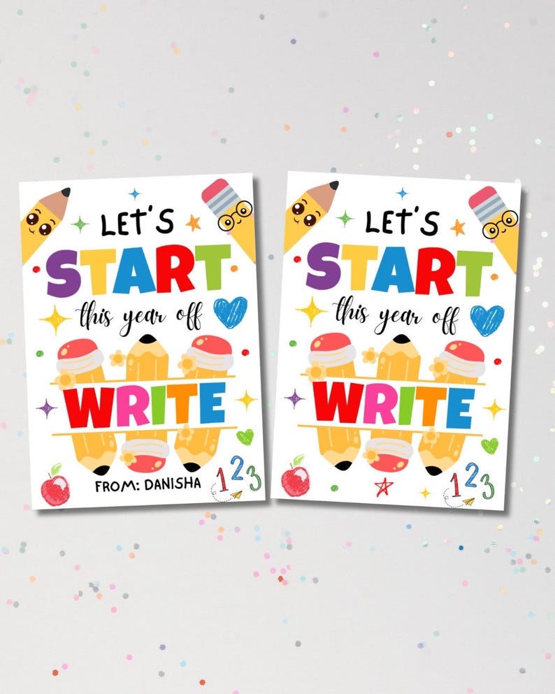 Let's Start This Year off Write Gift Tag Template, Printable Back to ...
