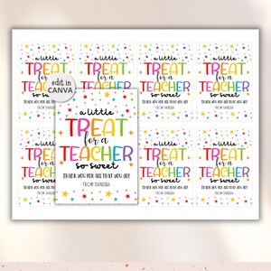 Teacher Appreciation Gift Tags: Sweet Treat Printable (PDF) - Etsy