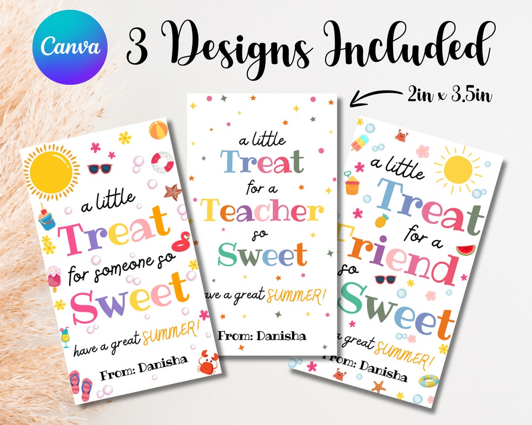 Last Day of School Tags, Teacher / Friend Sweet Treat Tag,last Day of ...