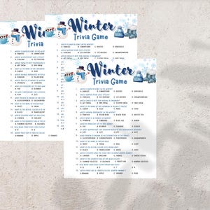 Winter Trivia Game, Printable Winter Games, Winter Game for Adults ...