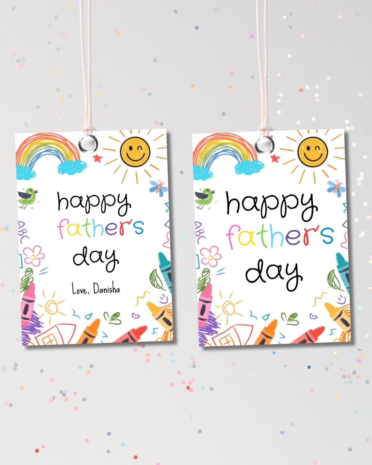 Printable Father's Day Gift Tag, Happy Fathers Day Tag, Fathers Day ...
