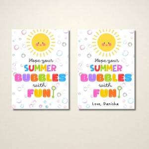 Hope Your Summer Bubbles With Fun Tag Editable, End of School Year Tags ...