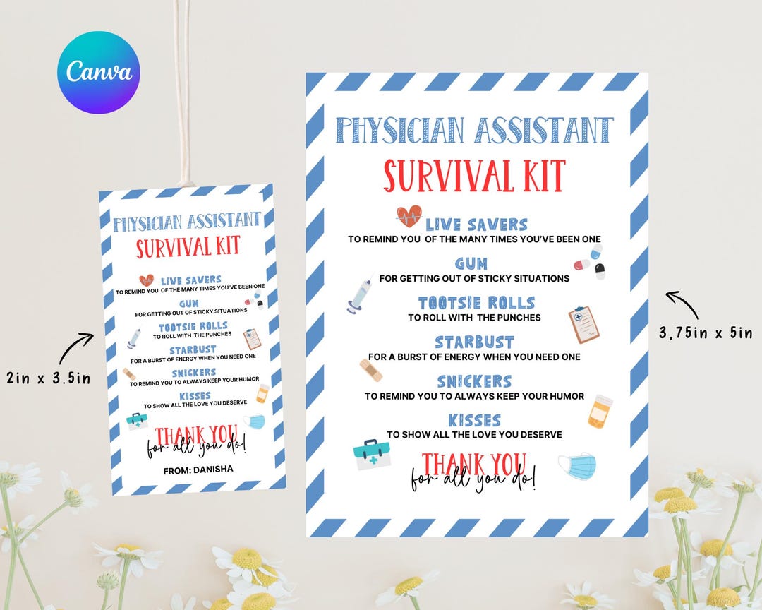 Physician Assistant Appreciation Gift Tag, Physician Assistant Survival ...