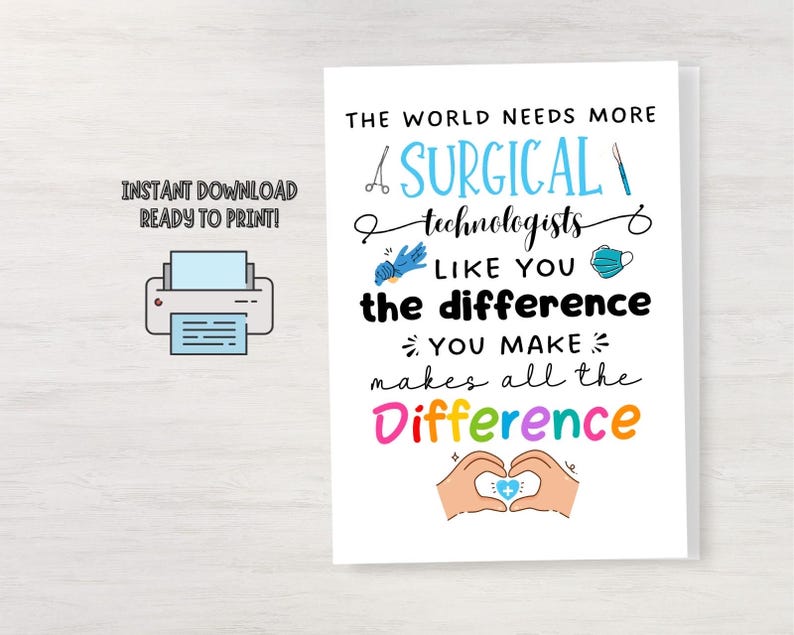 Surgical Tech Week Card: Printable Appreciation Gift (PDF) - Etsy