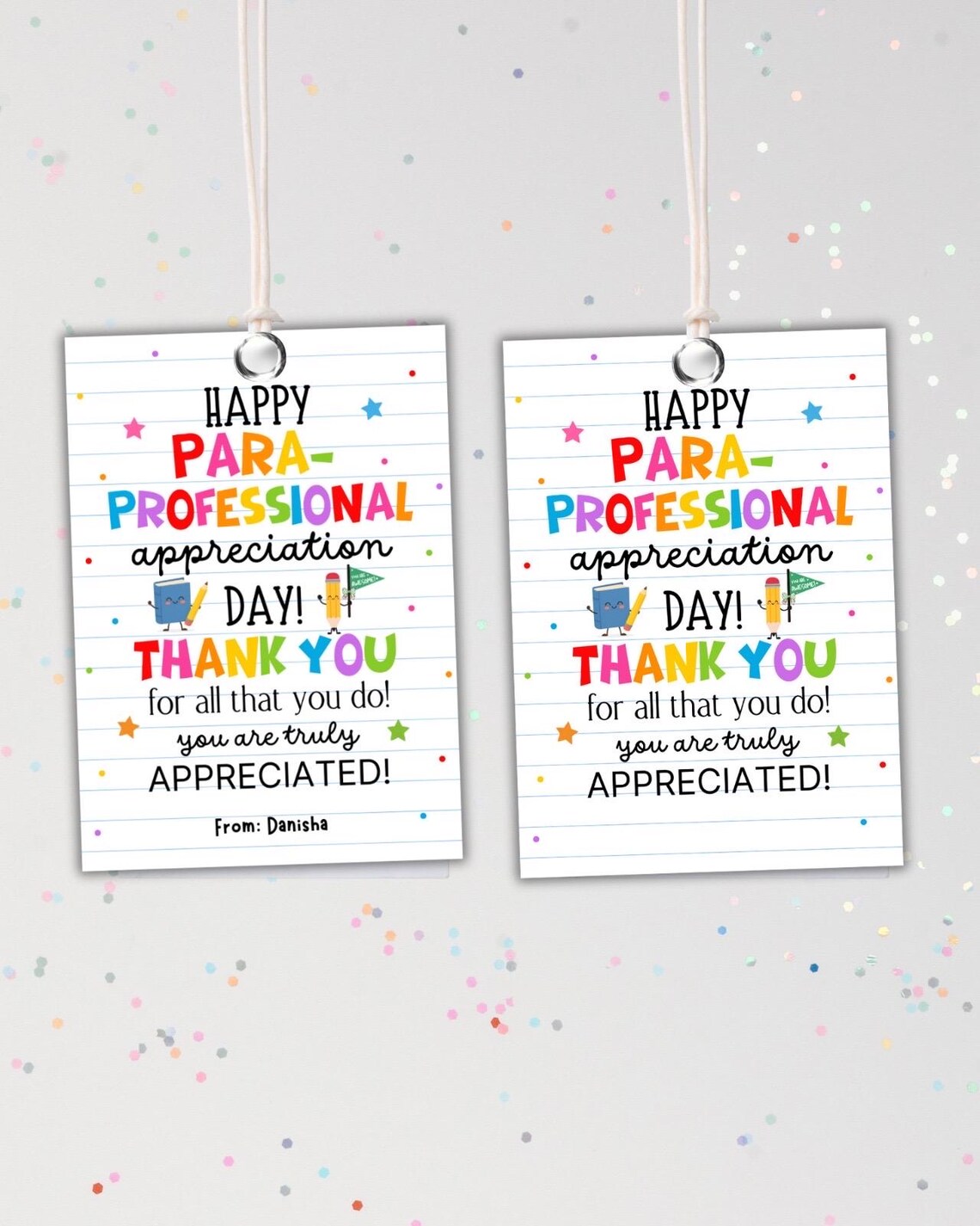 Paraprofessional Appreciation Day Tag: Printable Thank You Label ...