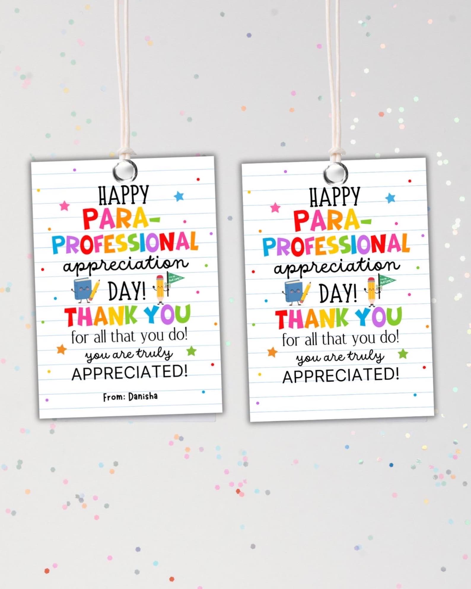Paraprofessional Appreciation Day Tag: Printable Thank You Label ...