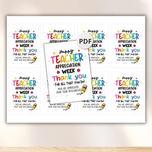 Editable Teacher Appreciation Gift Tags: Printable Favor Labels ...