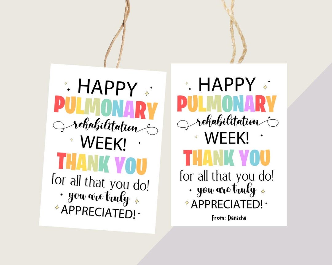 Pulmonary Rehab Week Gift Tag Printable, Pulmonary Rehabilitation Week ...