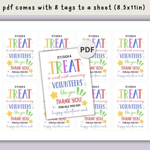 Volunteer Gift Tag Printable, Volunteer Tag, Volunteer Thank You ...