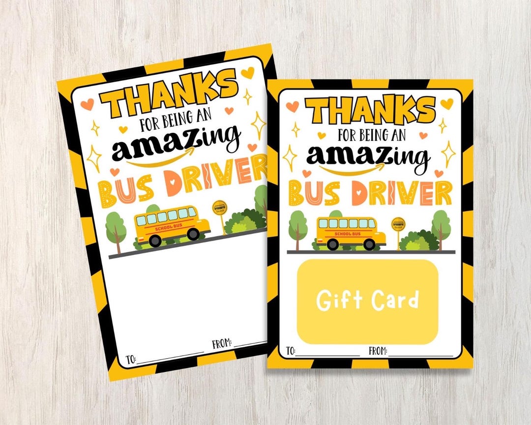 Bus Driver Appreciation Gift Card Holder (printable) - Etsy