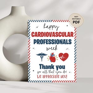 Cardiovascular Professionals Week Sign: Editable Poster (digital ...