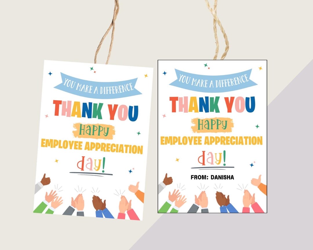 Employee Appreciation Week Gift Tag Printable, Happy Employee ...