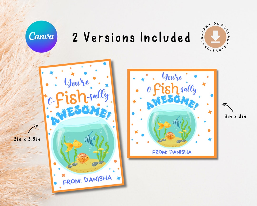 You Are O-fish-ally Awesome Last Day of School Tags Candy Tag for ...