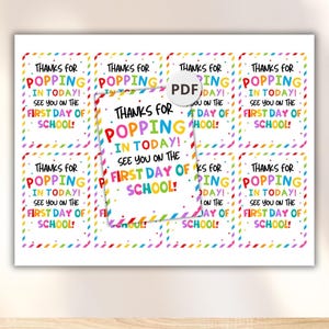 Thanks for Popping in Today Tag, See You on the First Day of School ...