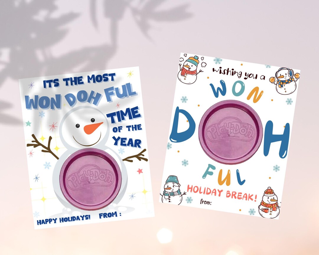 Holiday Play Dough Card Printable, Play Dough Holder, Classroom Favor ...