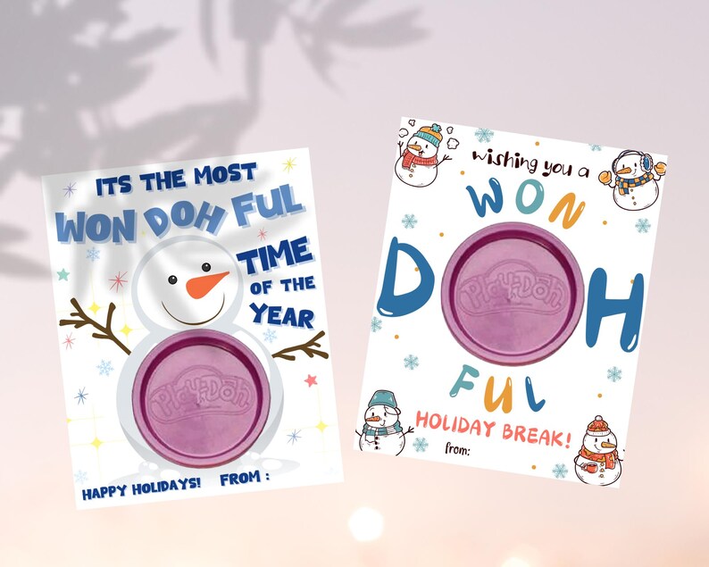 Holiday Play Dough Card Printable, Play Dough Holder, Classroom Favor ...