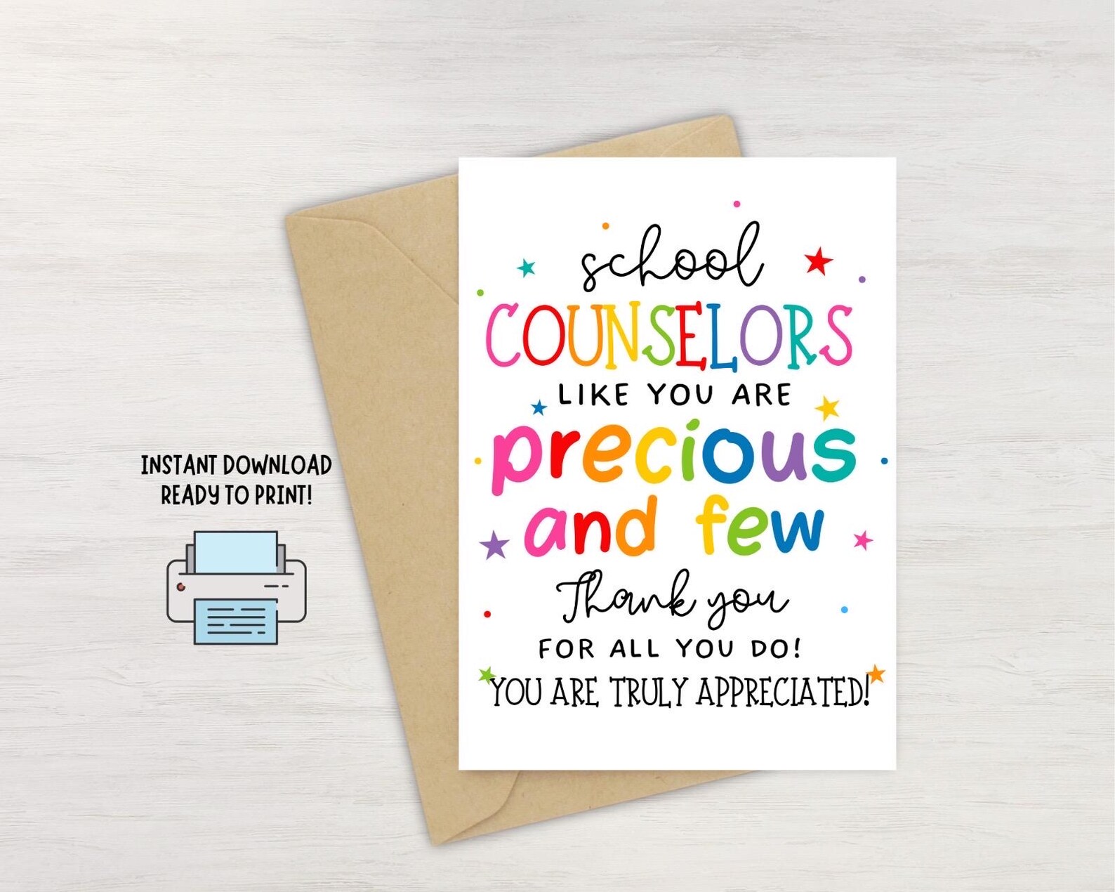 School Counselor Thank You Card: Counseling Week Printable (PDF) - Etsy