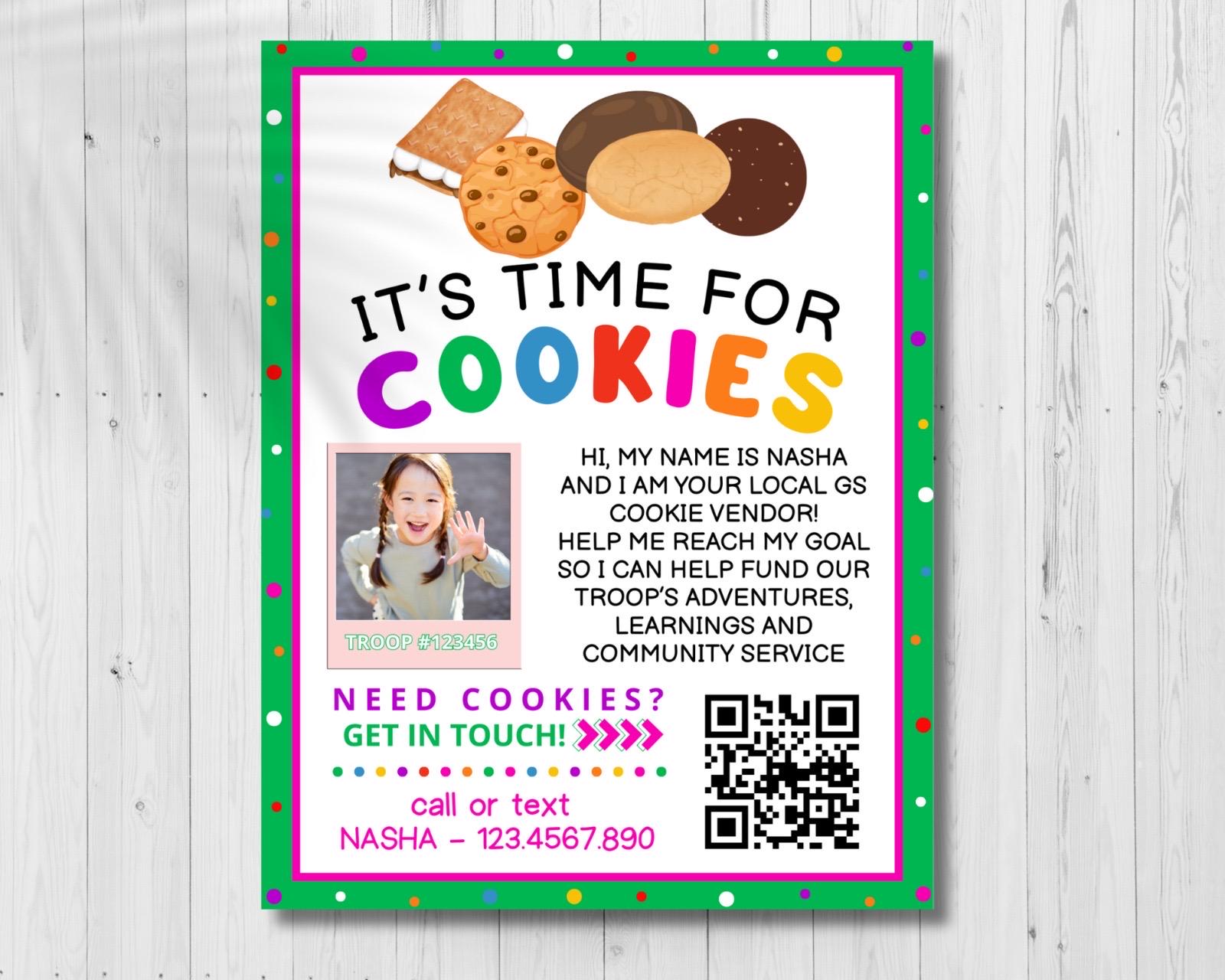 Cookie Sales Flyer: Editable Template for Troop Fundraising (digital ...