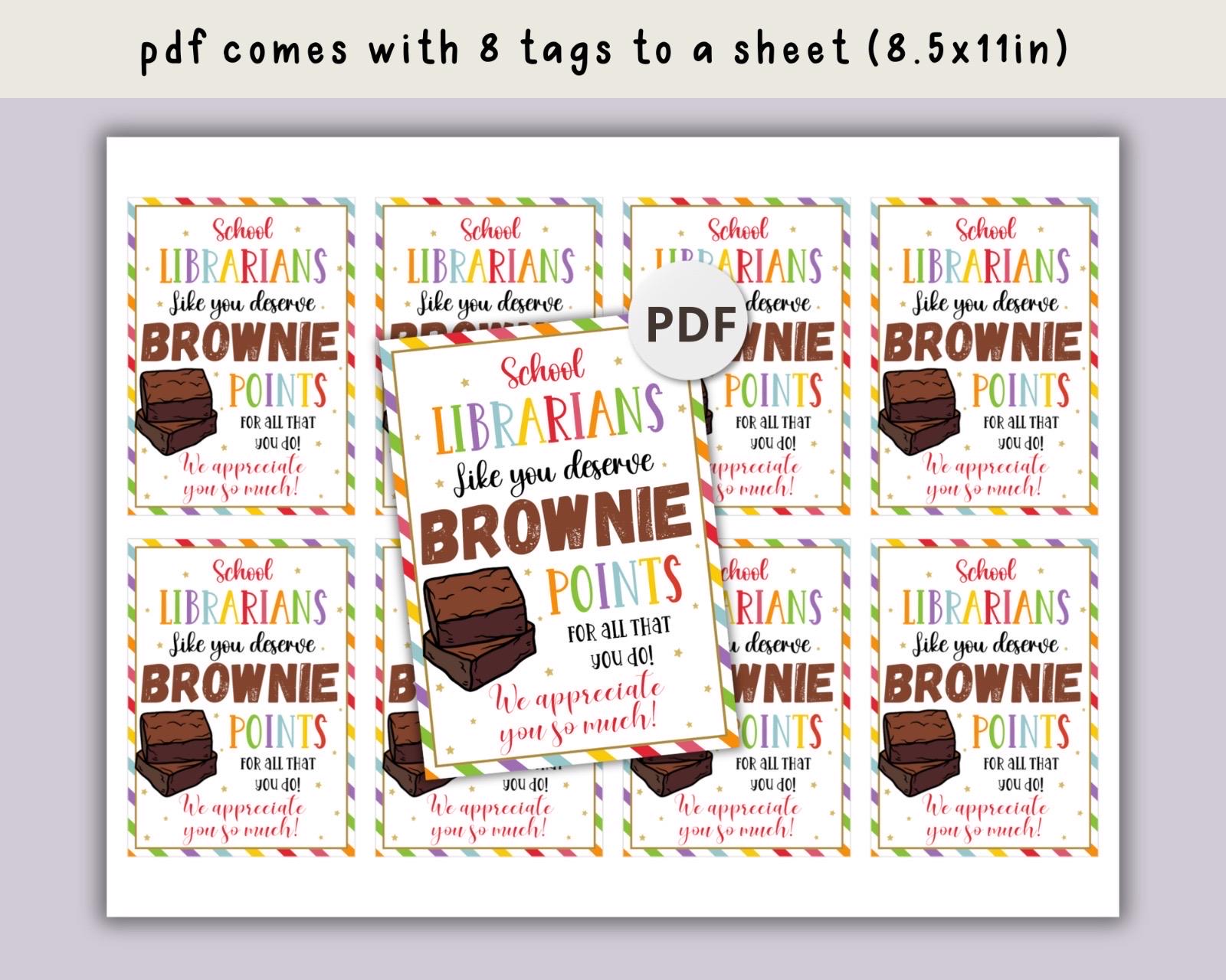 School Librarian Appreciation Gift Tags: Printable Thank You (PDF) - Etsy