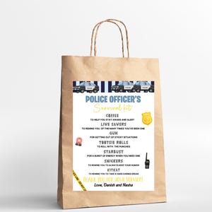 EDITABLE Police Survival Kit Tag, Police Officer Gift Idea, Police Care ...