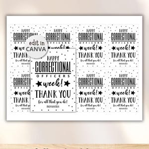 Correctional Officer Appreciation Gift Tags (printable PDF) - Etsy