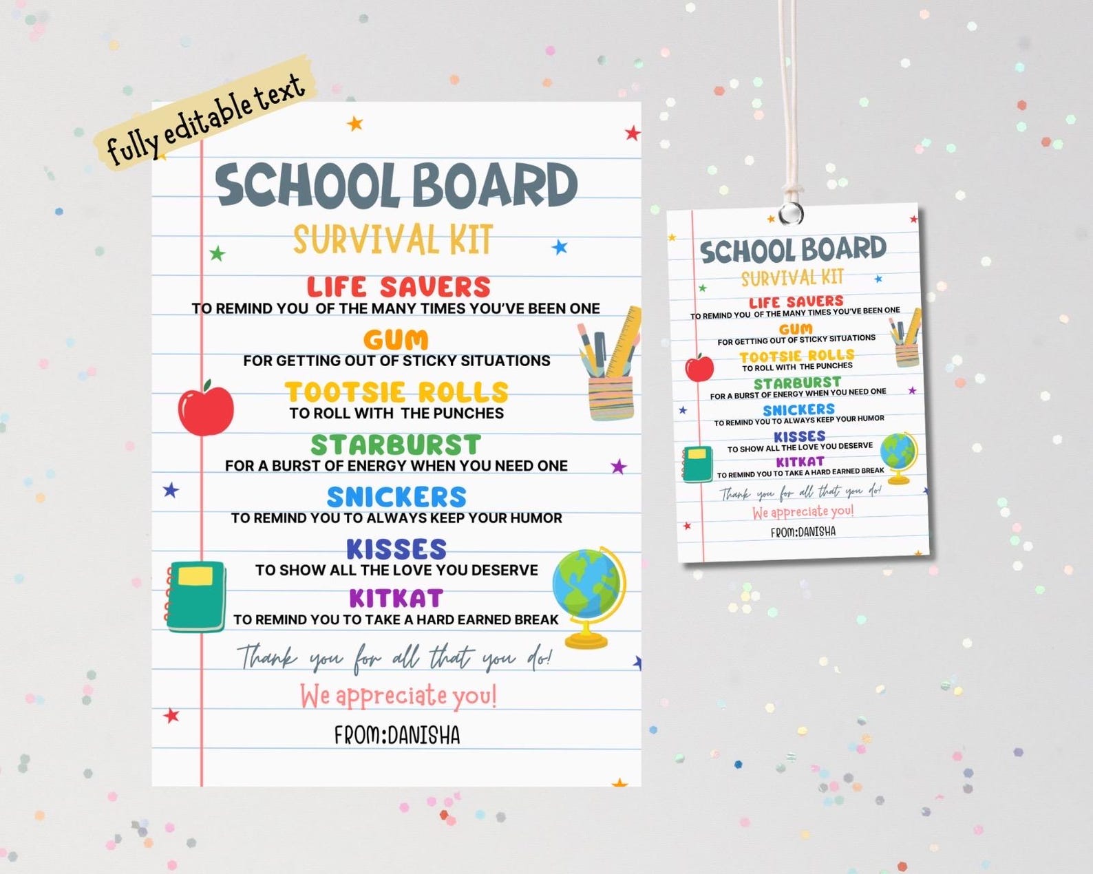 School Board Survival Kit Gift Tags (digital Download) - Etsy