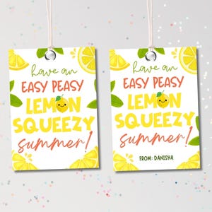 PRINTABLE Easy Peasy LEMON SQUEEZY Summer Tag, Instant Download, Lemon ...