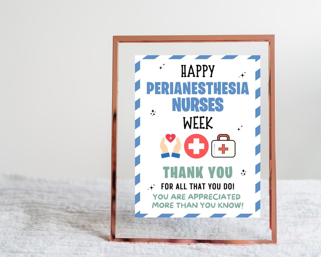 Perianesthesia Nurses Week Printable Poster: RN Appreciation (digital ...