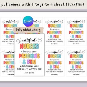 Printable Nurse Gift Tag: Thank You Nurses Week Tag (PDF) - Etsy