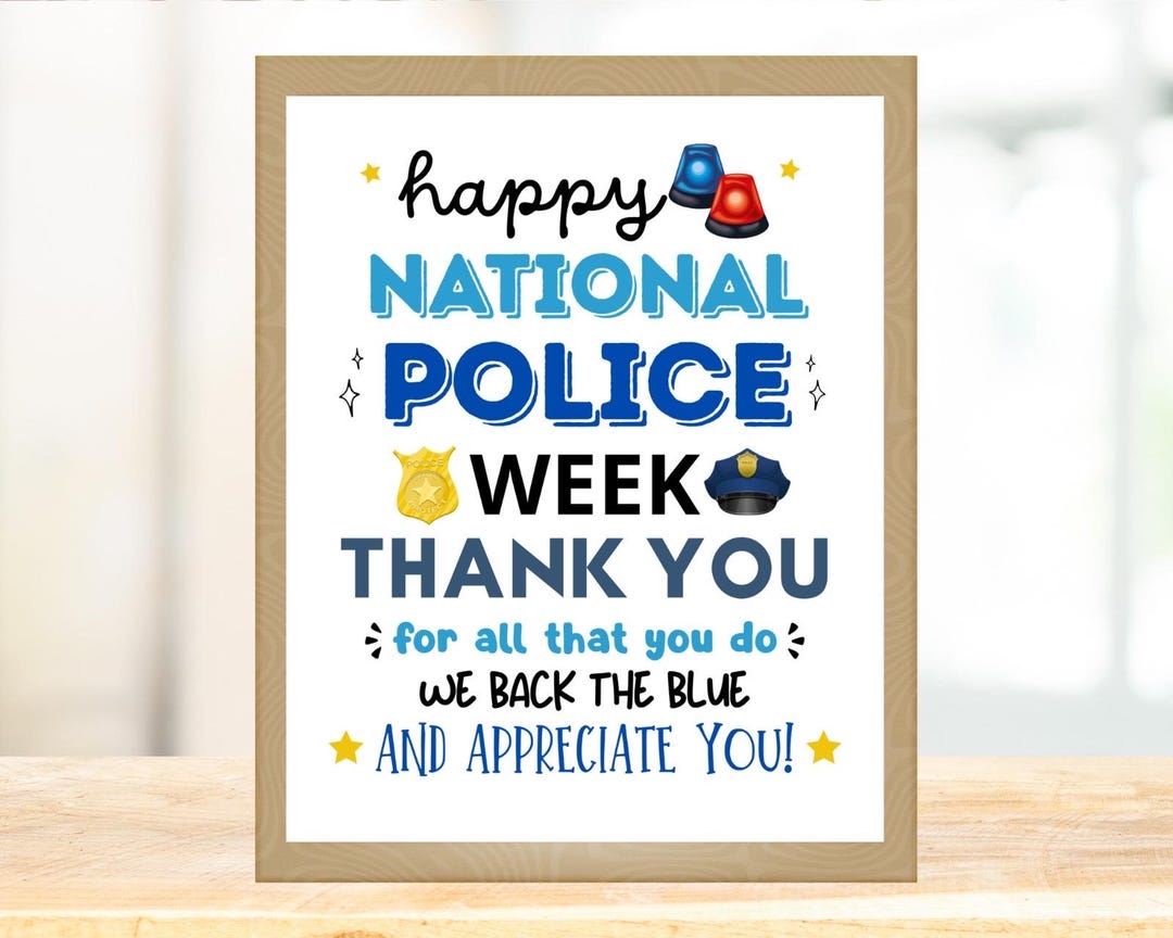 Police Week Thank You Sign: Appreciation Gift Poster (digital Download ...