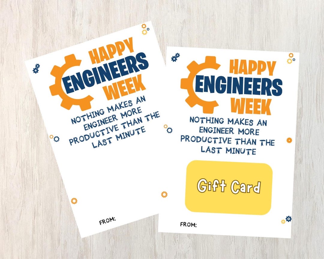 Engineers Week Card Holder Printable, Engineers Week Card, Engineer ...